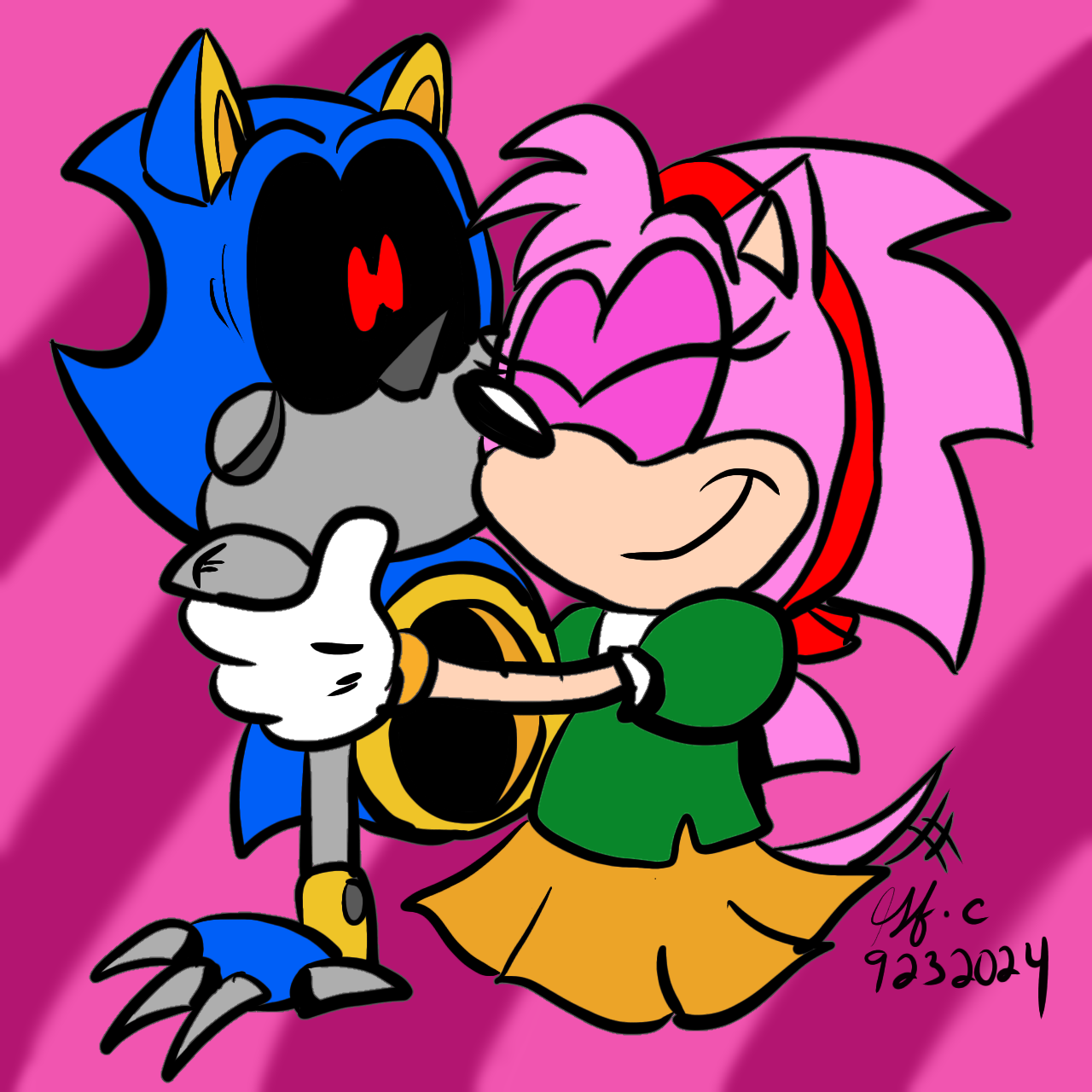 Amy and Metal Sonic- A Hedge Hug by @ZBunnyFox – Sheezy.Art