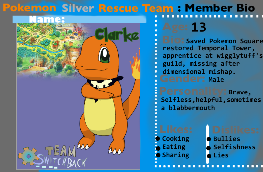 Pokemon Silver Rescue Team BIO - Clarke by @Xrayleader – Sheezy.Art