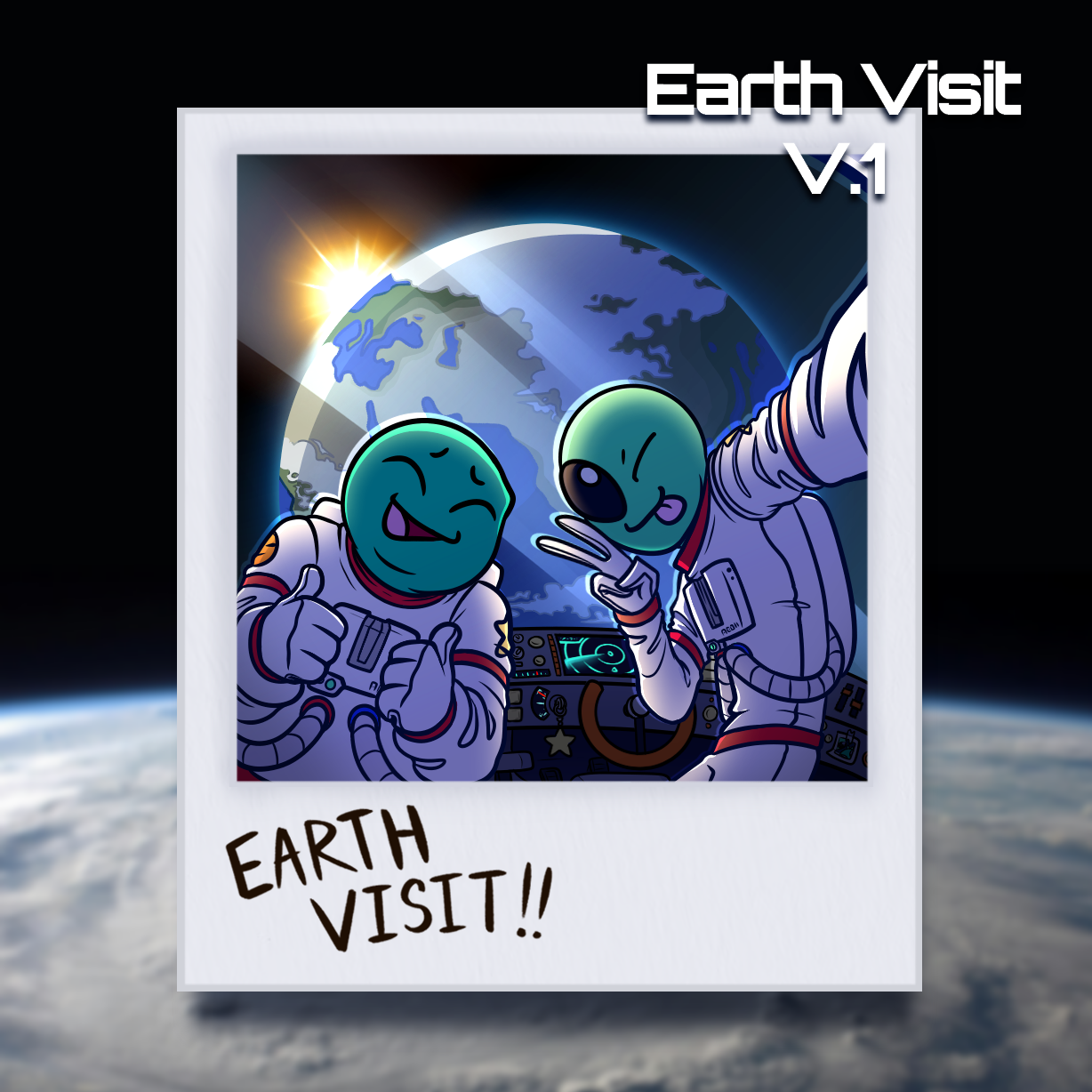 Earth Visit Sticker Design by @Voismic – Sheezy.Art