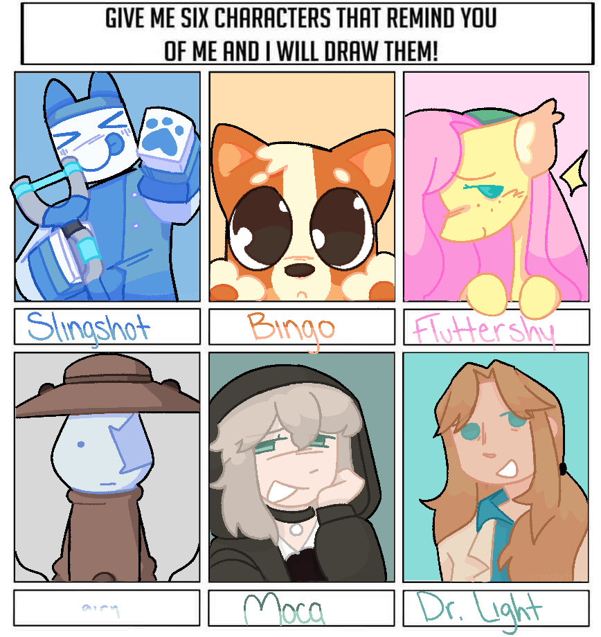 six characters by @cronchytoast – Sheezy.Art