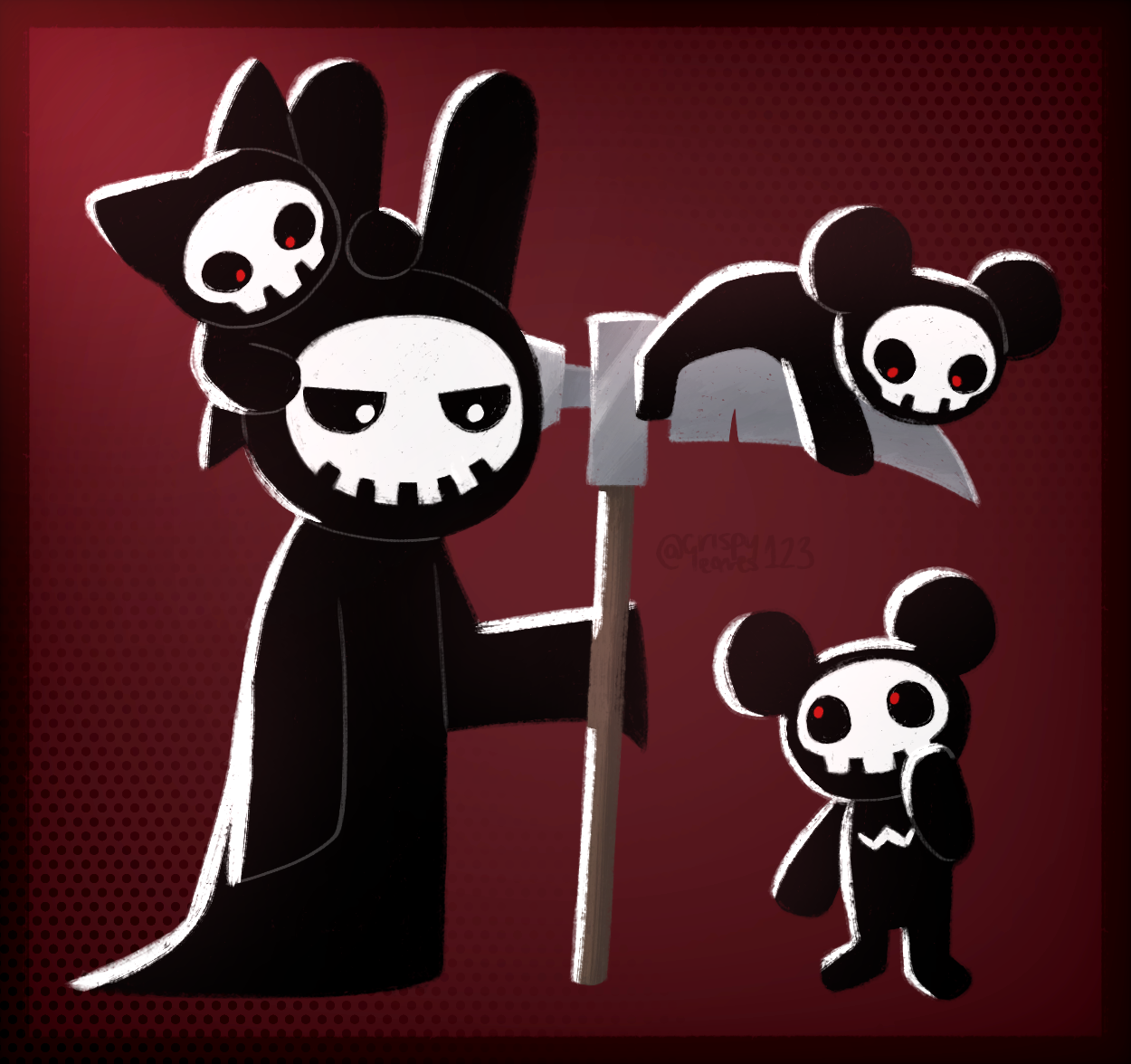 skull minions and the grim reaper bunny by @crispyleaves123 – Sheezy.Art