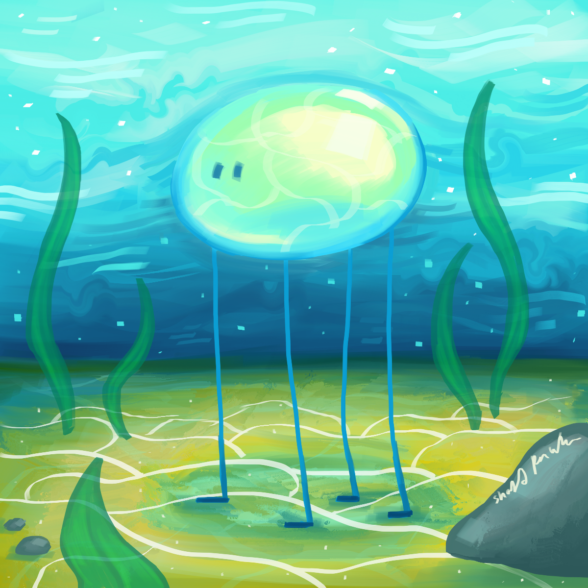 Sea Bubble Creature Thing Paint Doodle by @ShadedPenumbra – Sheezy.Art