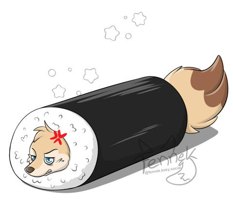 Fennec Fox Sushi Roll by @fennek – Sheezy.Art