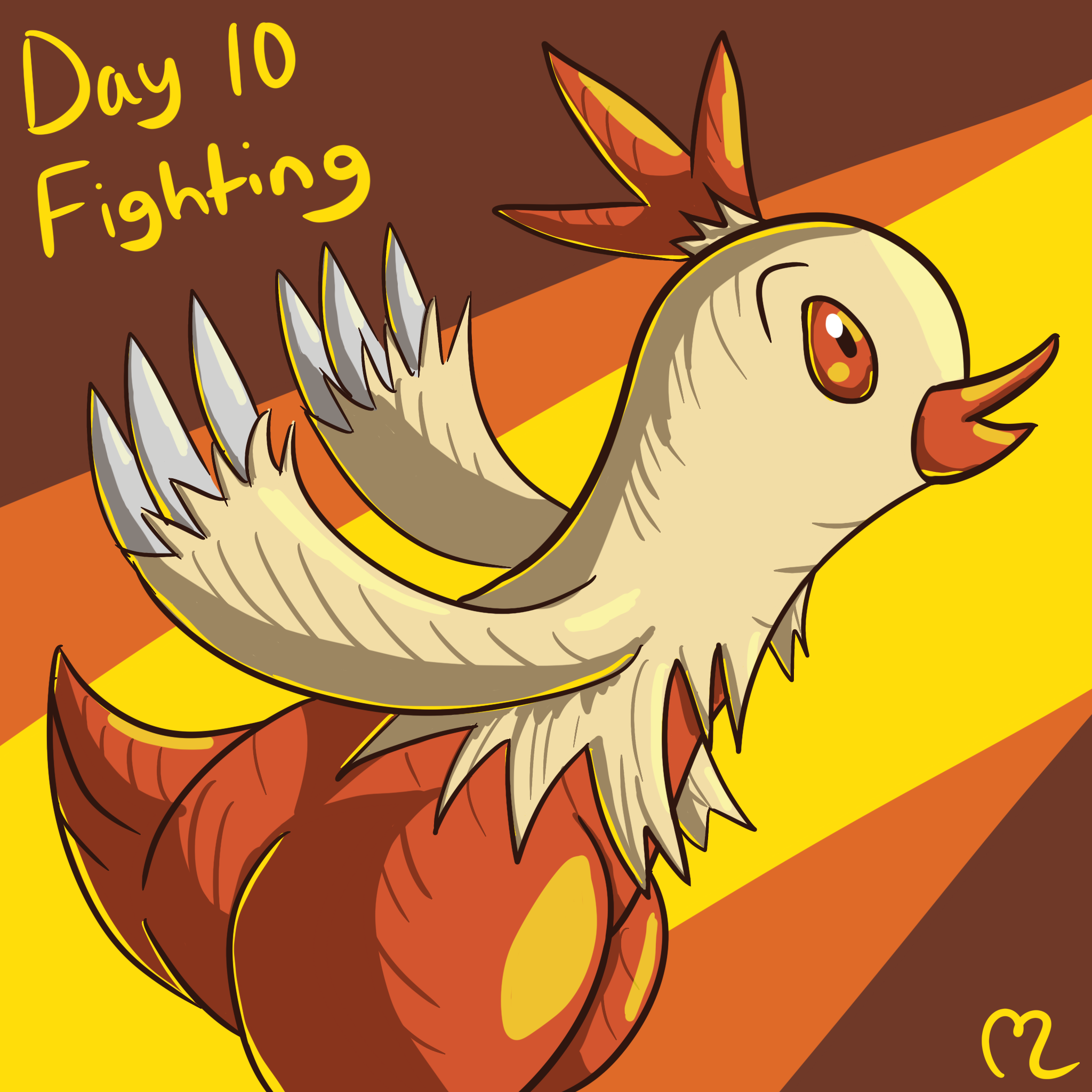 Combusken — Pokecember 2024, Day 10 (Fighting) by @MaskMyHeart – Sheezy.Art