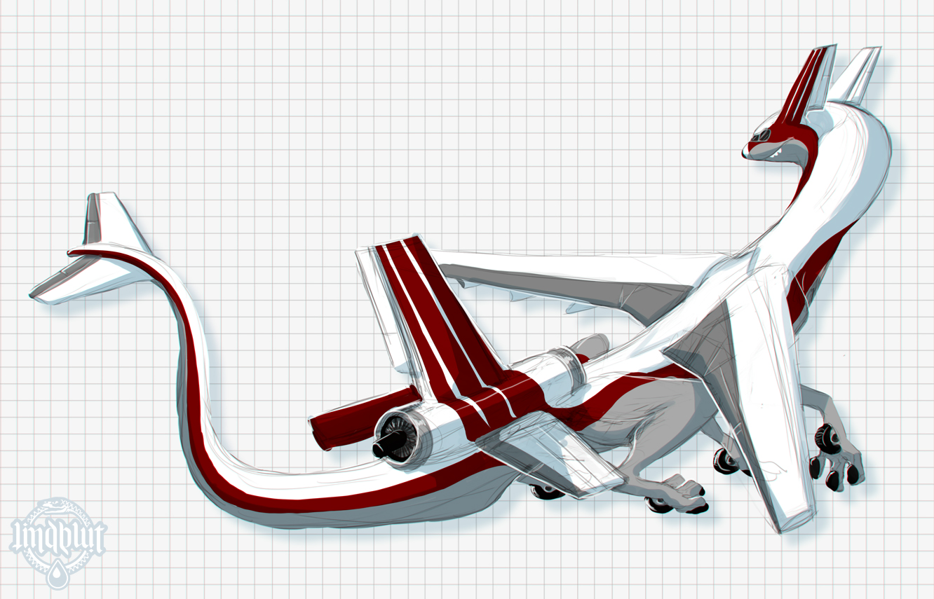 Commercial Plane Dragon by @Lindblut – Sheezy.Art