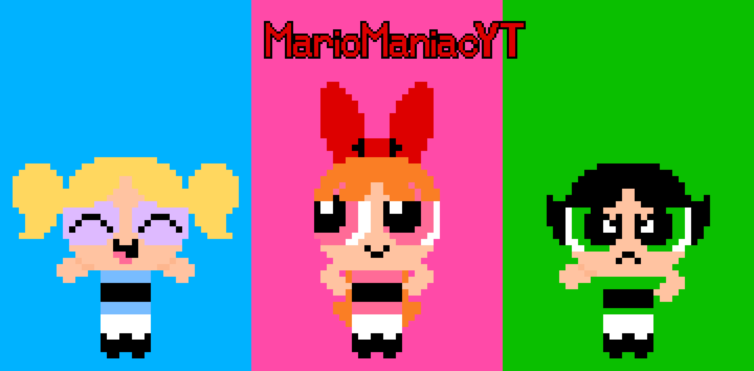 Powerpuff Pixelart (2025 remake) by @MarioManiacYT – Sheezy.Art