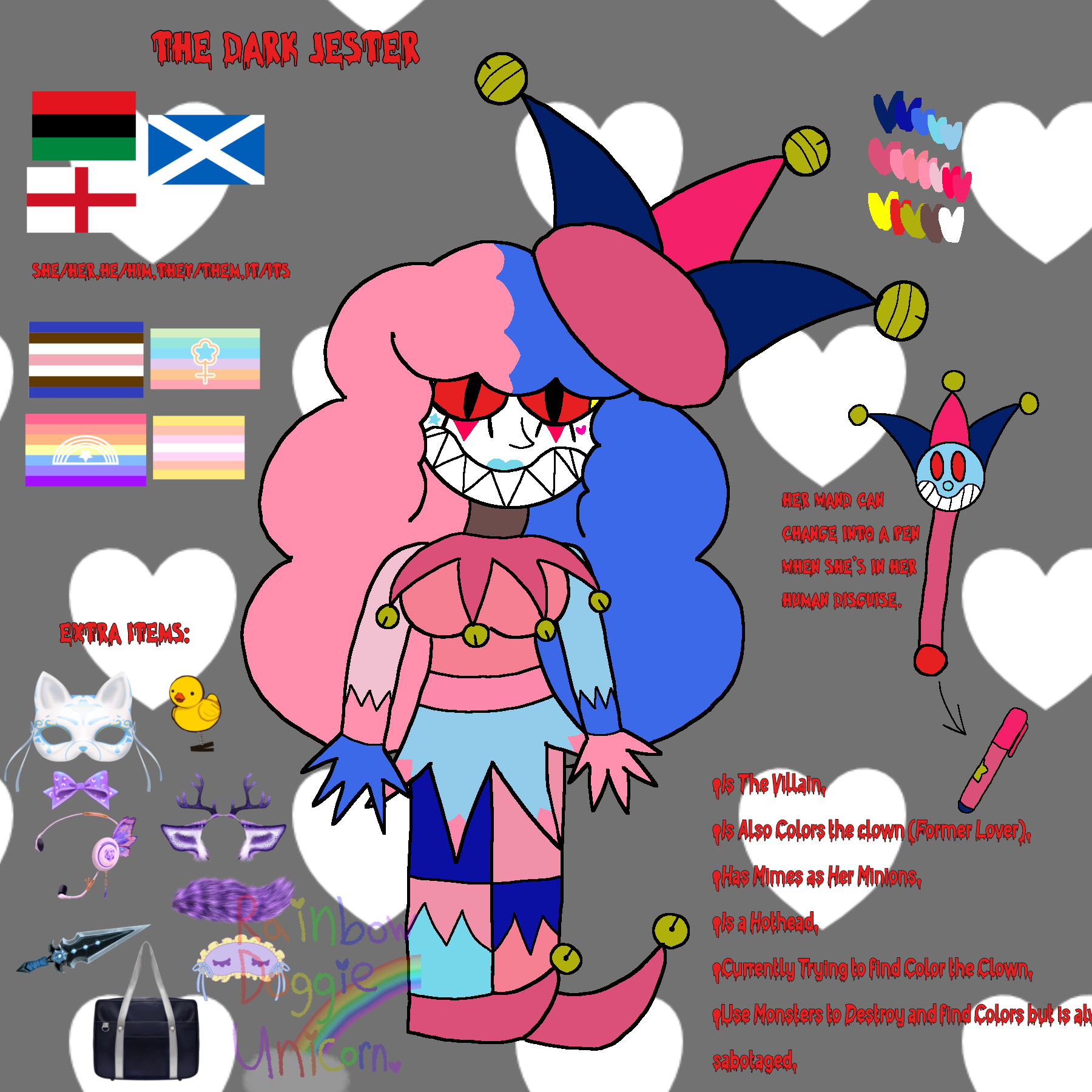 The Dark Jester Reference sheet by @RainbowDoggieUnicorn – Sheezy.Art