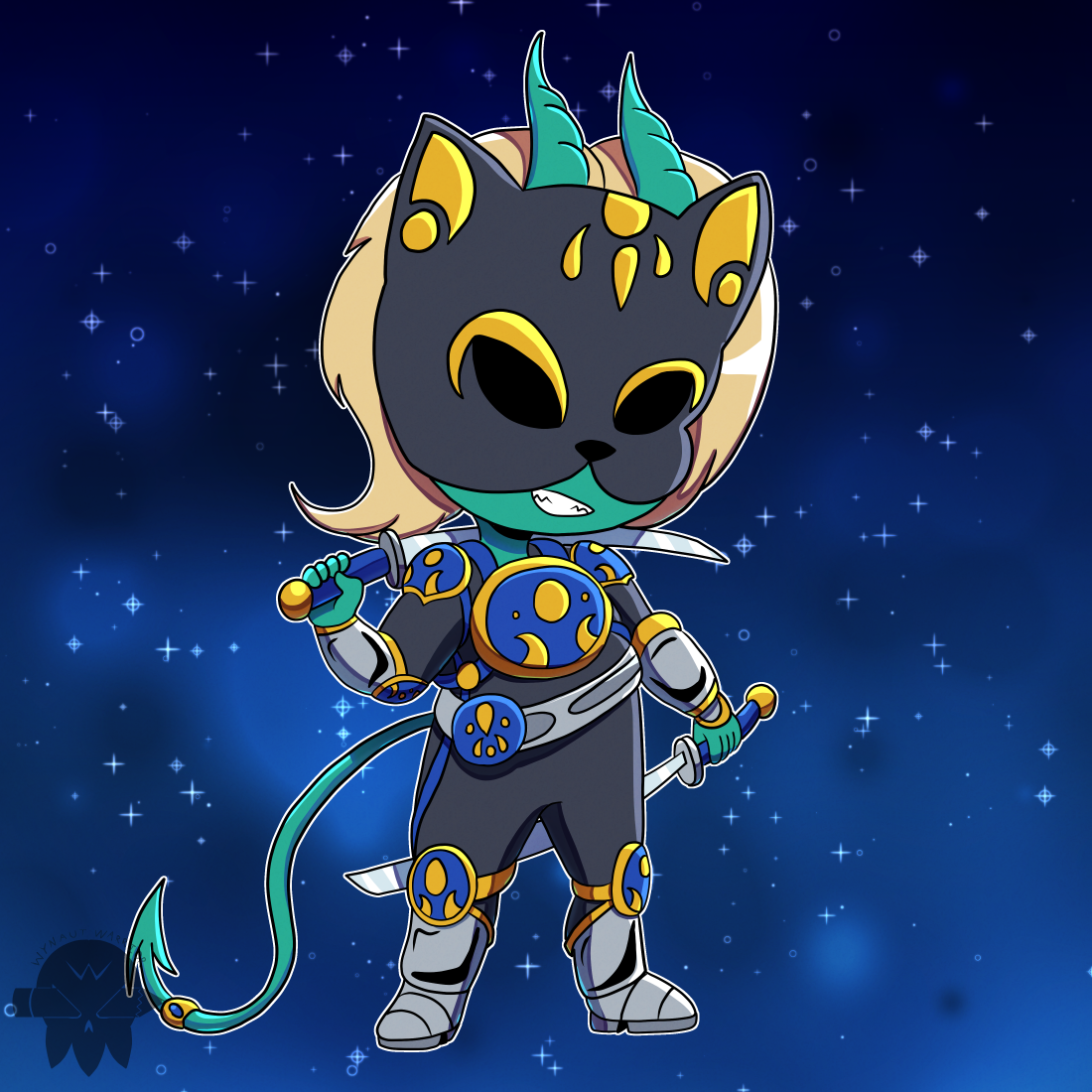 Chibi Night Cat by @WynautWarrior – Sheezy.Art