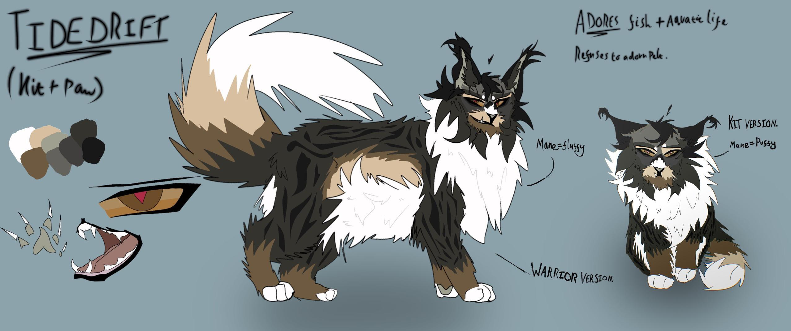 Tidedrift - silly warriors rpg oc reference sheet by @Shabasio – Sheezy.Art