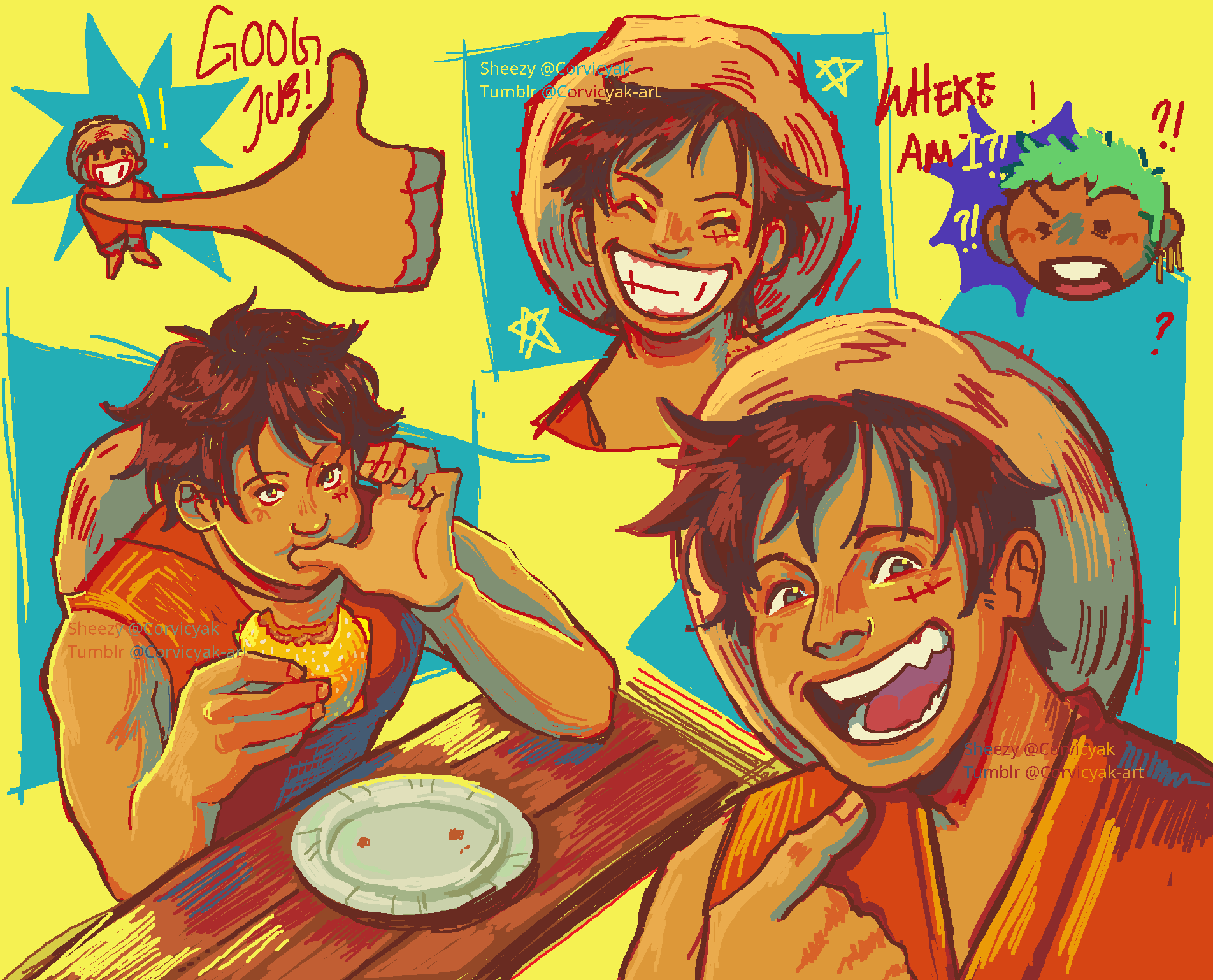 Luffy Spread by @Corvicyak – Sheezy.Art