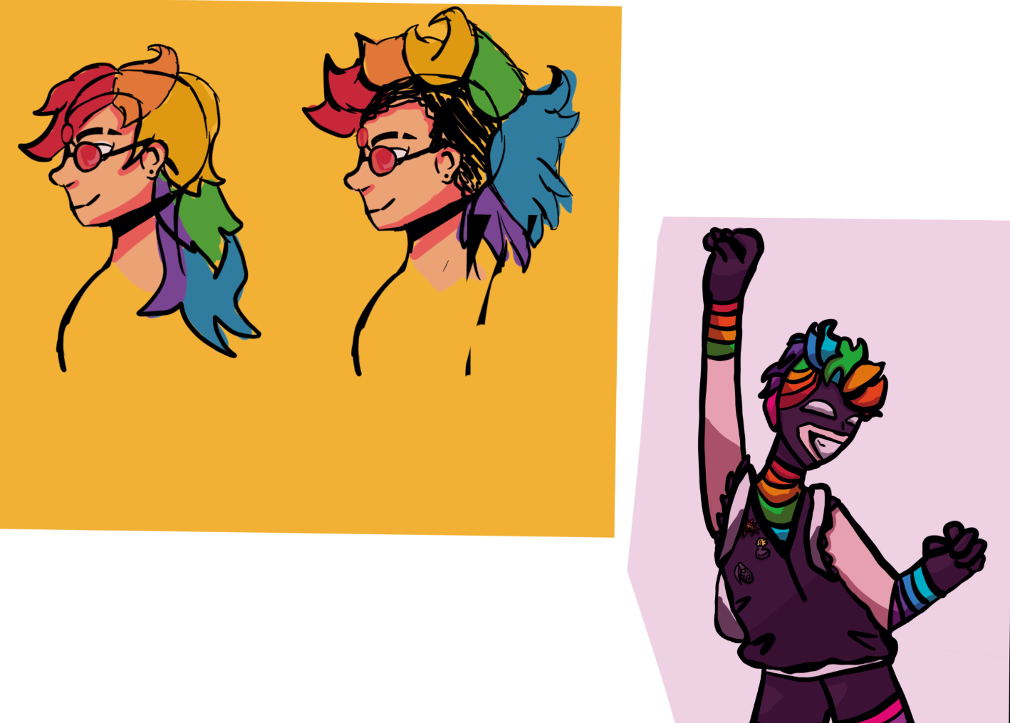 art style improvement, 2023 on right and 2025 on left, same character ...