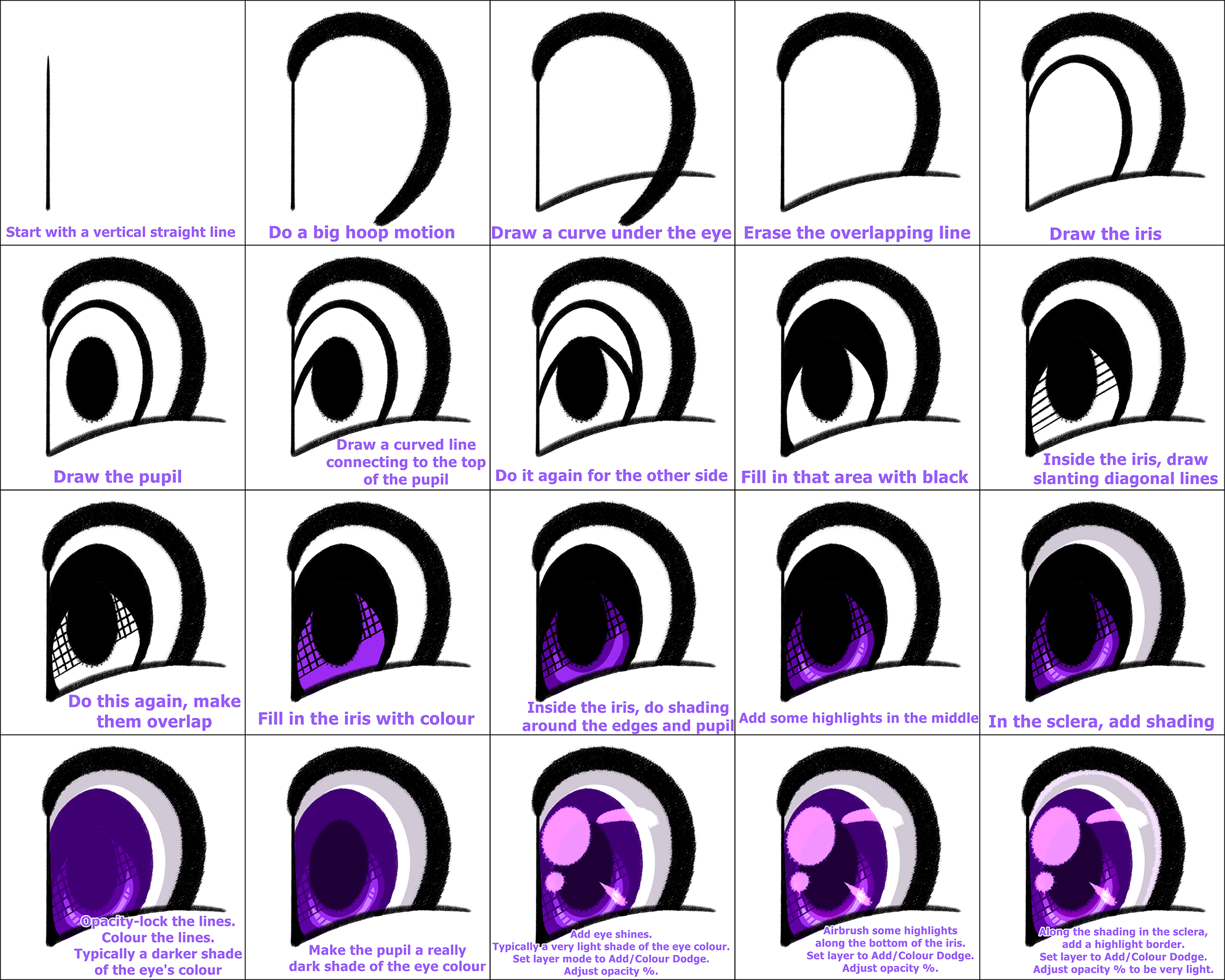 2025 Eye Drawing Tutorial by @WienerDogWorks – Sheezy.Art
