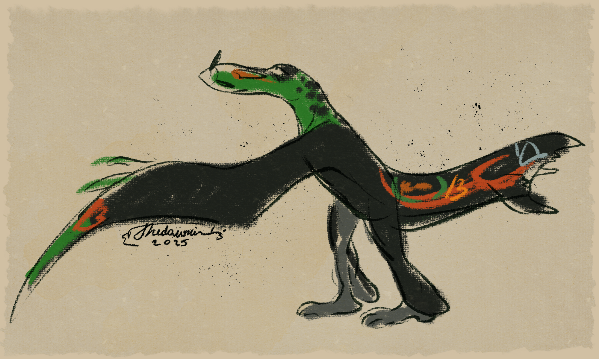 Anthro Ripslinger Doodle by @thedawner – Sheezy.Art
