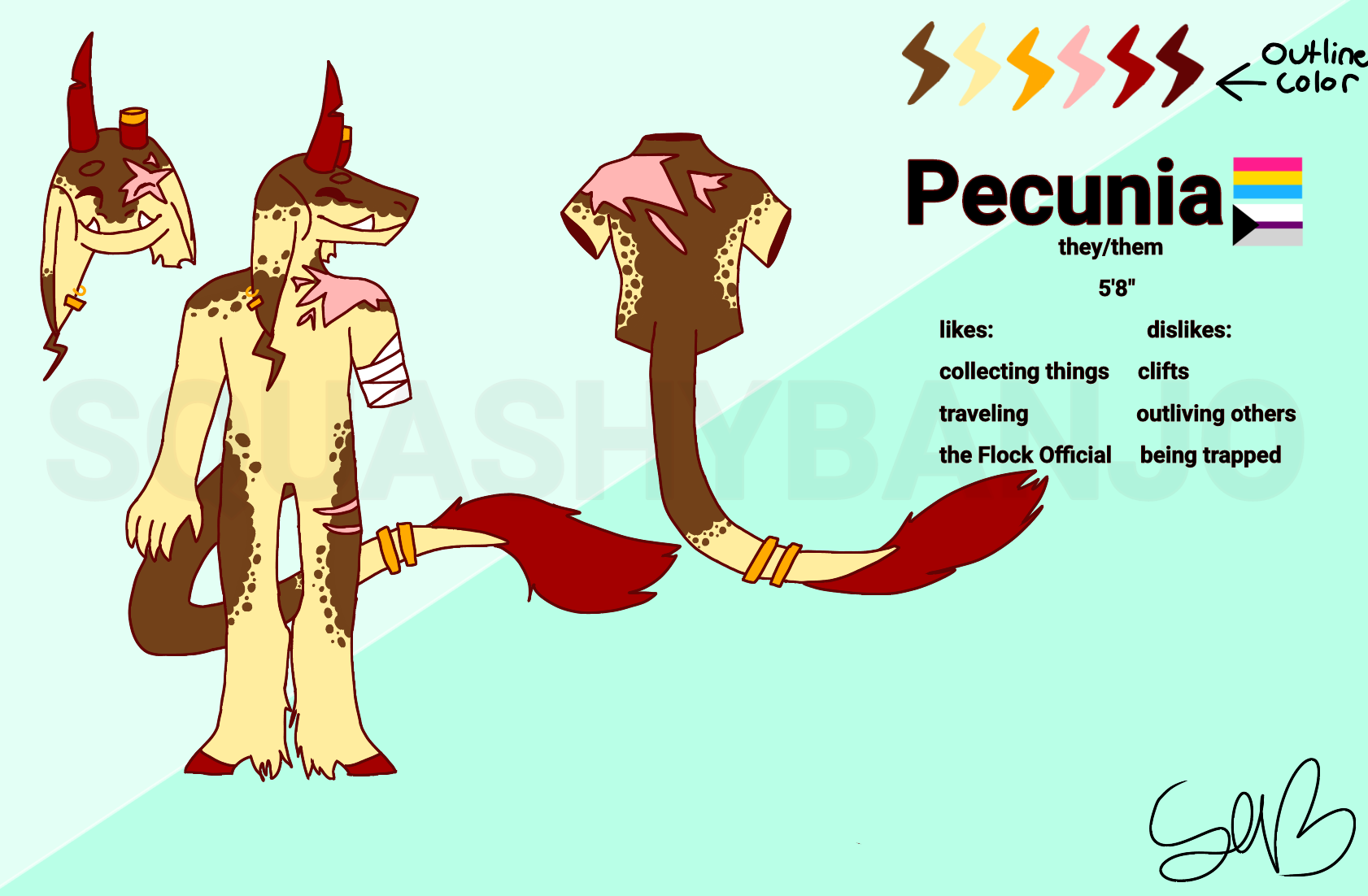 Pecunia ref sheet 2025 by @Squashybanjo – Sheezy.Art