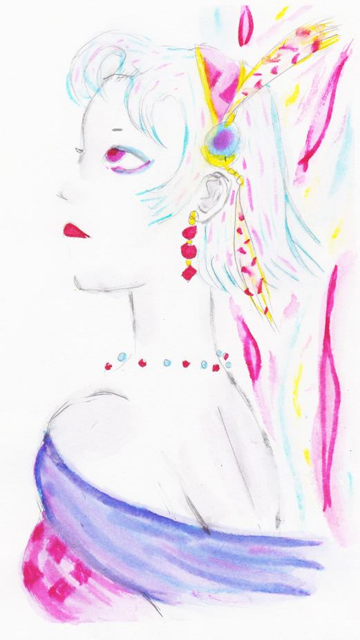 Yoshitaka Amano style Lenna (Final Fantasy V) by @Ningyo-Senshi ...
