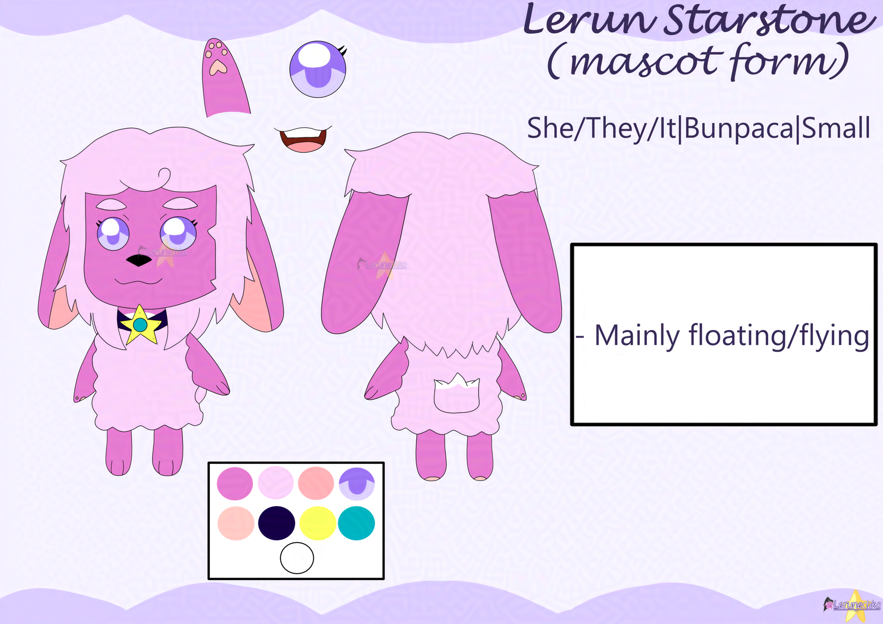 Mascot!Lerun reference sheet (2025) by @Lerunechka – Sheezy.Art