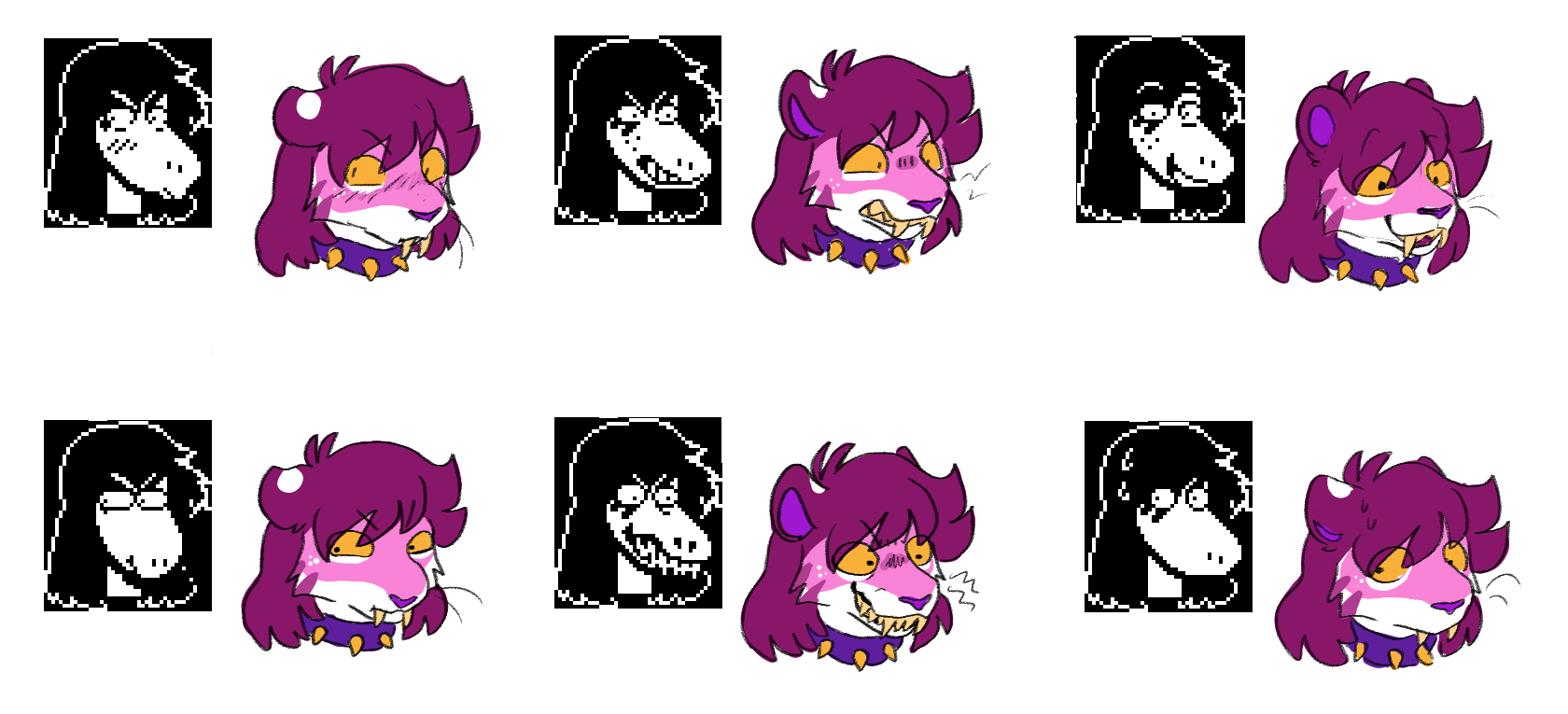 Susie sprite redraws by @blackiesootfur – Sheezy.Art