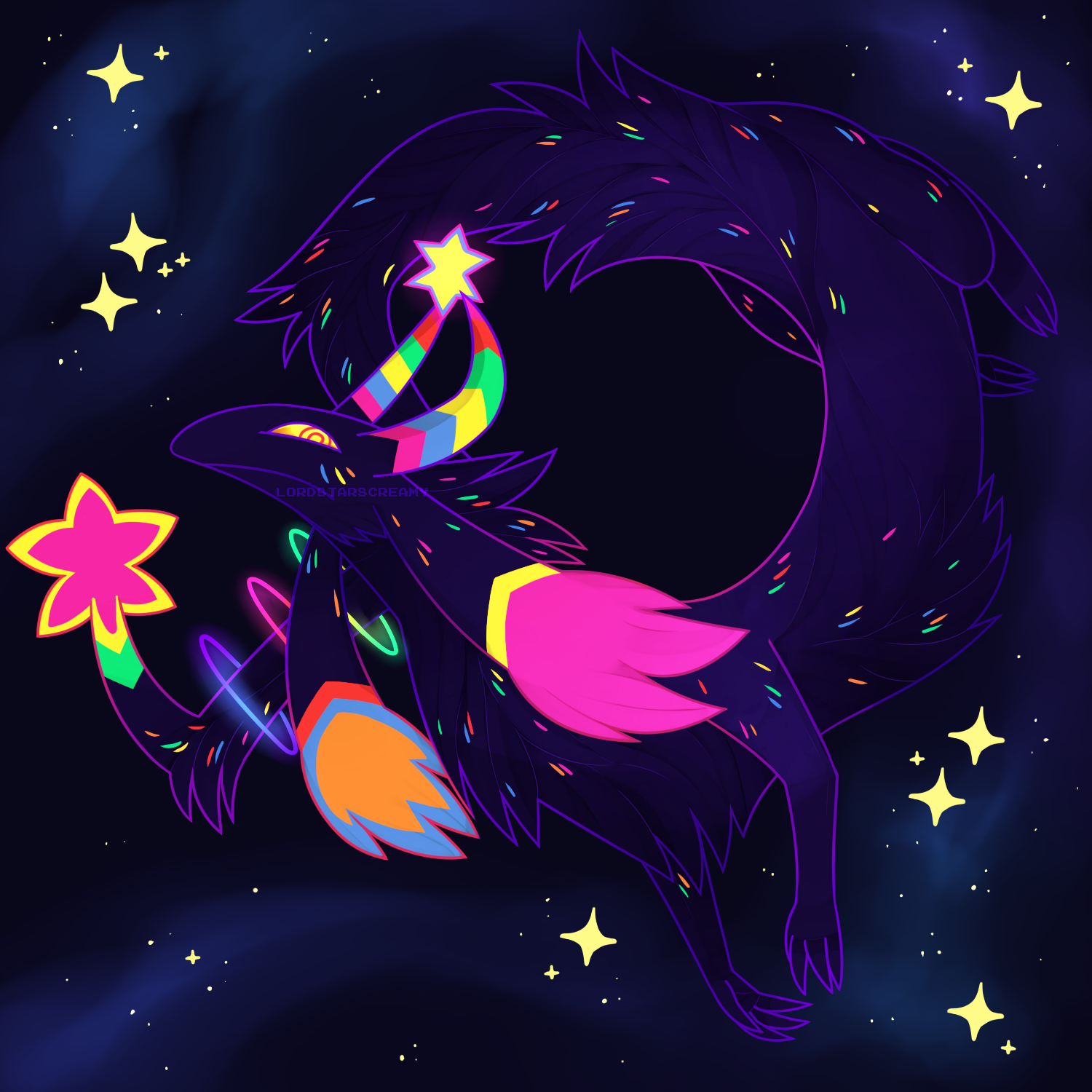 Neon Space Long Boi [Artfight 2025] by @LordStarsCreamy – Sheezy.Art
