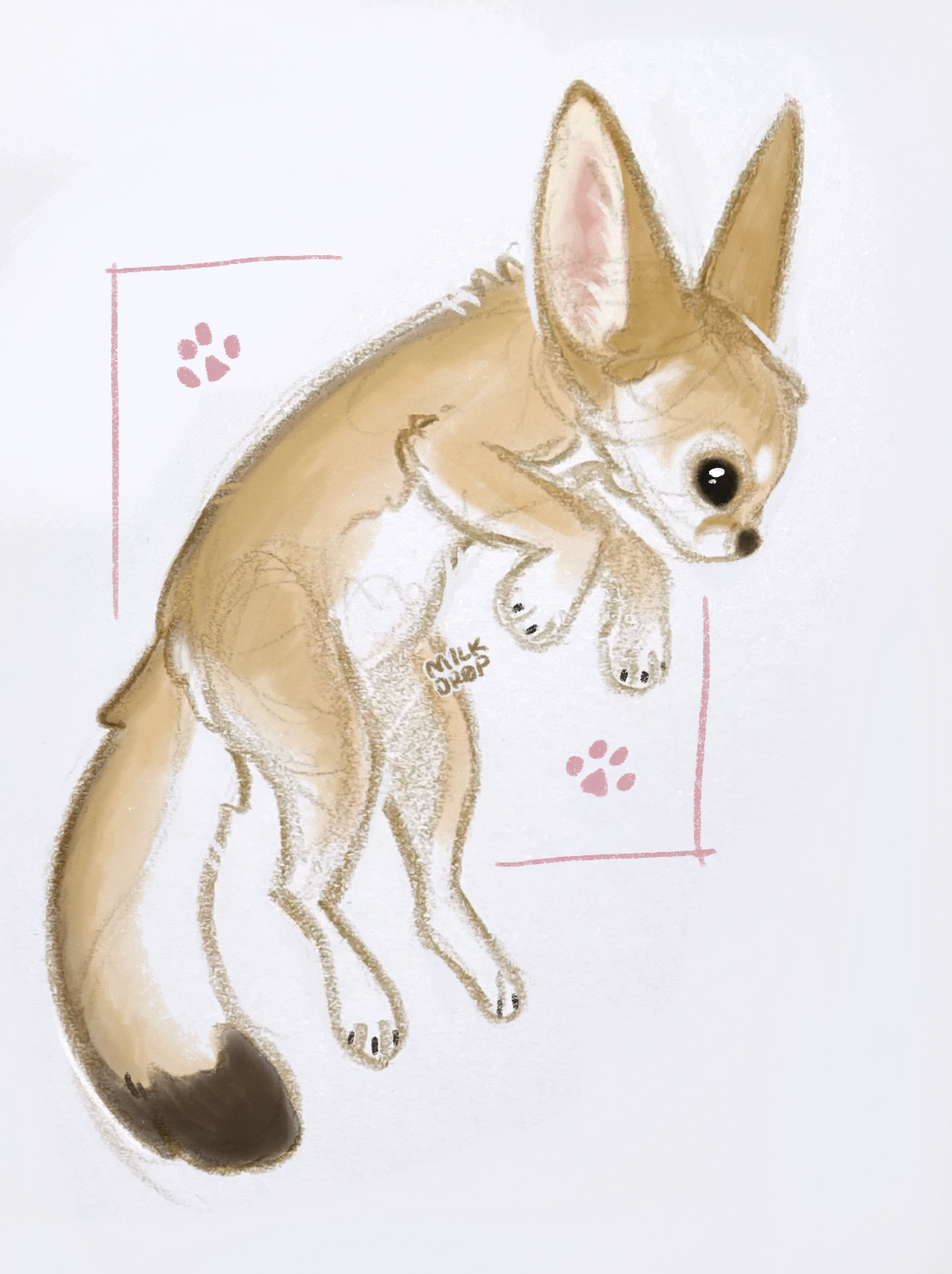 jumping fennec fox by @M1LKDR0P – Sheezy.Art