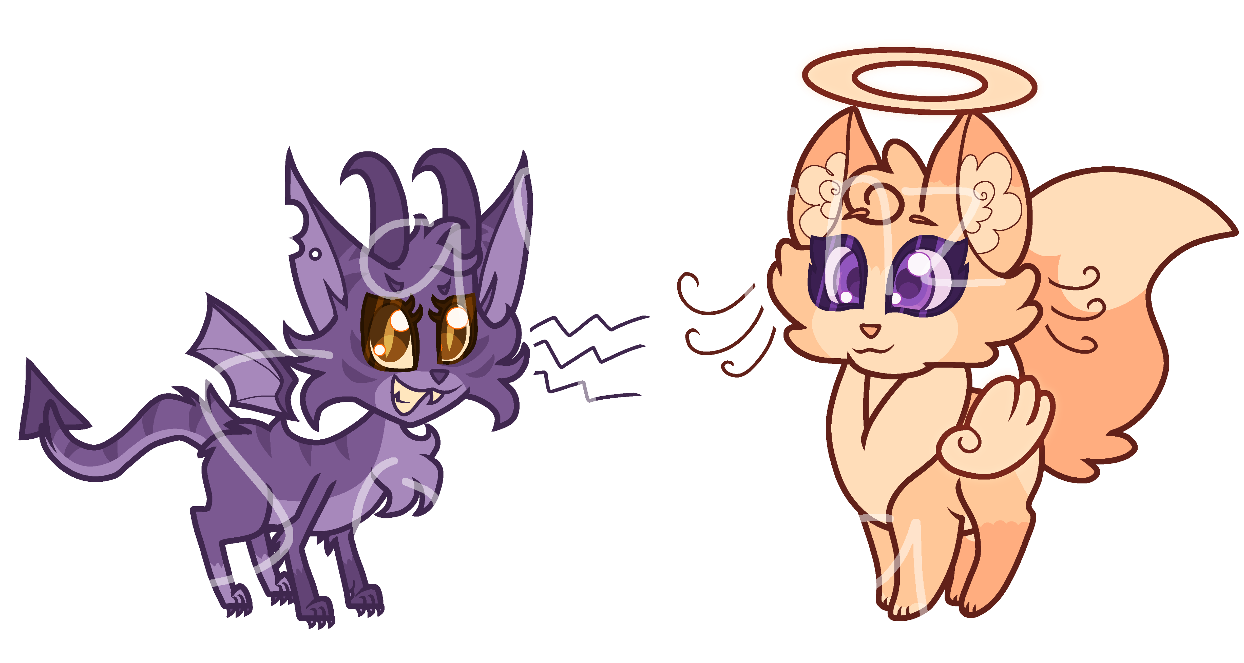 angel/demon cats by @SaturnzSodaa – Sheezy.Art