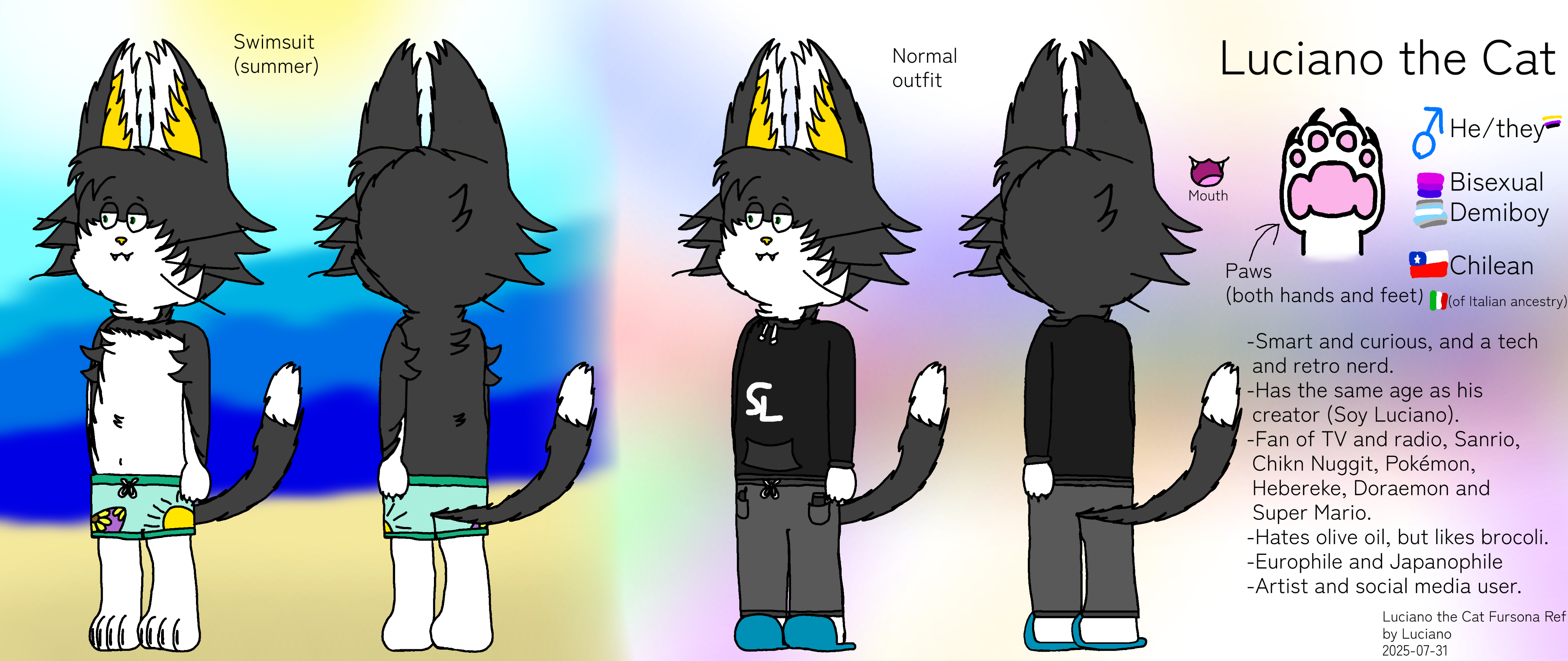 Luciano The Cat Fursona Ref by @SoyLuciano – Sheezy.Art