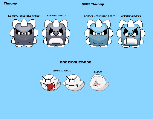 Boo & Thwomp Sprite sheet by @TheBrainhellScape13 – Sheezy.Art