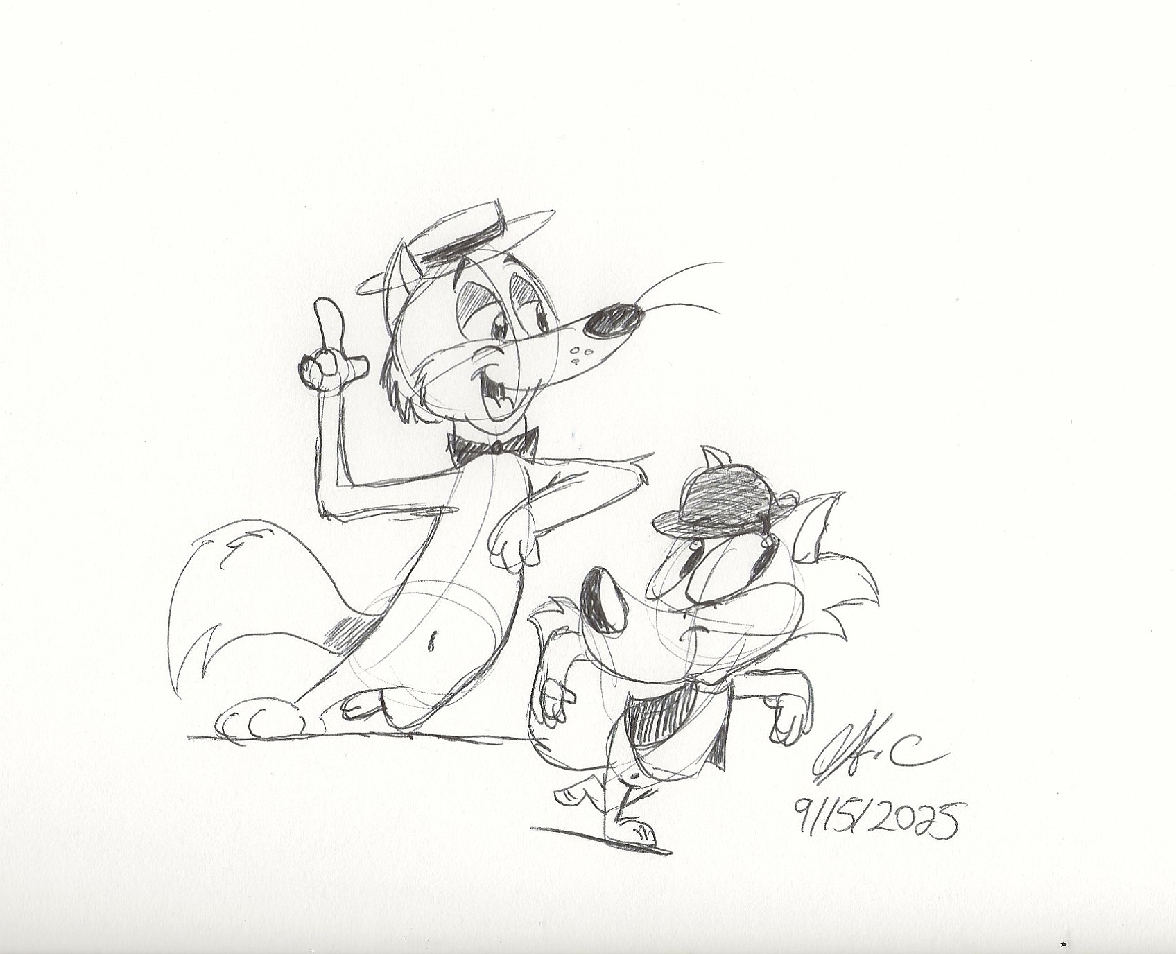 Hokey Wolf and Ding a Ling pen Doodle by @ZBunnyFox – Sheezy.Art