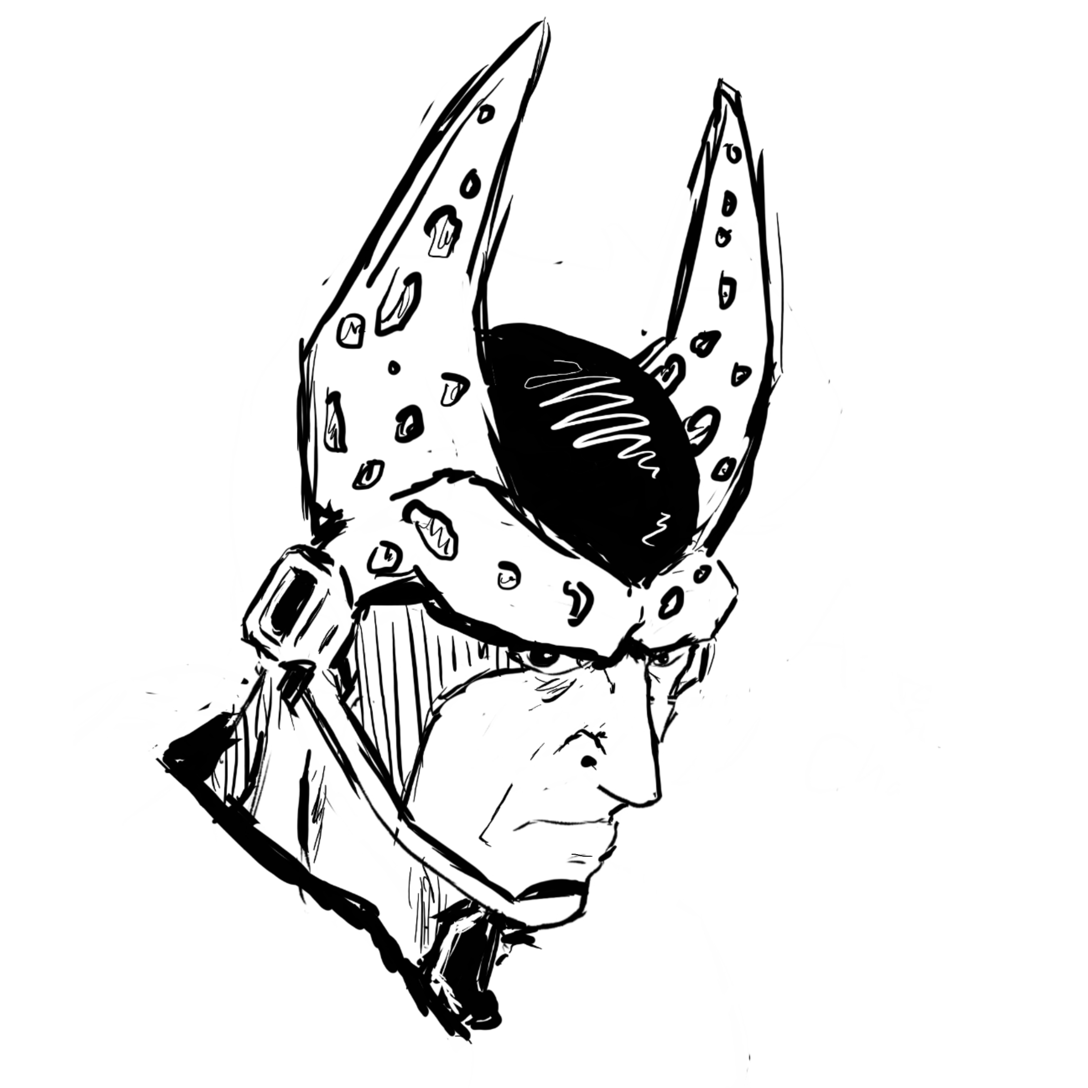 #oldart Perfect Cell sketch by @Gin – Sheezy.Art