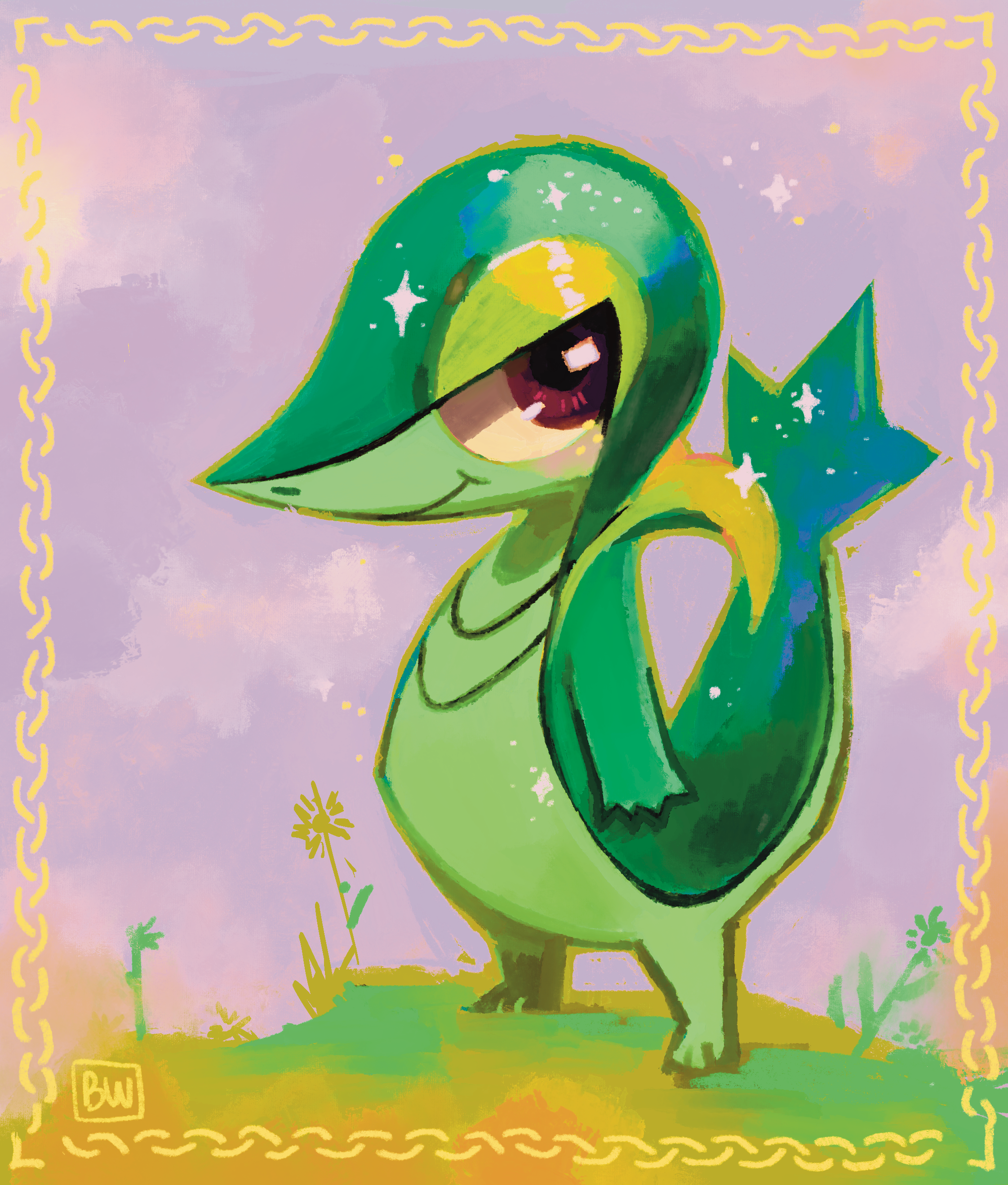 shiny snivy by @bron – Sheezy.Art
