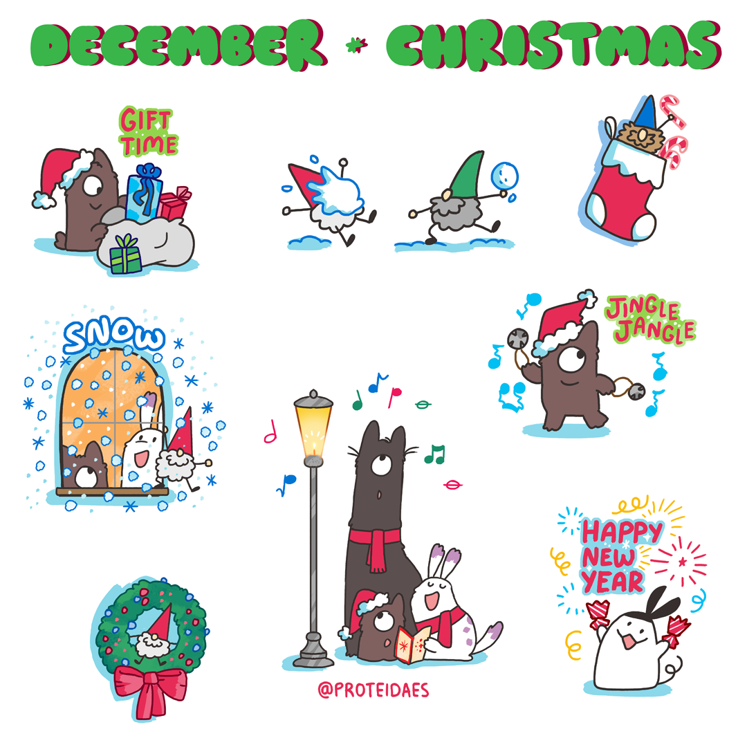 December - sticker sheet by @proteidaes – Sheezy.Art