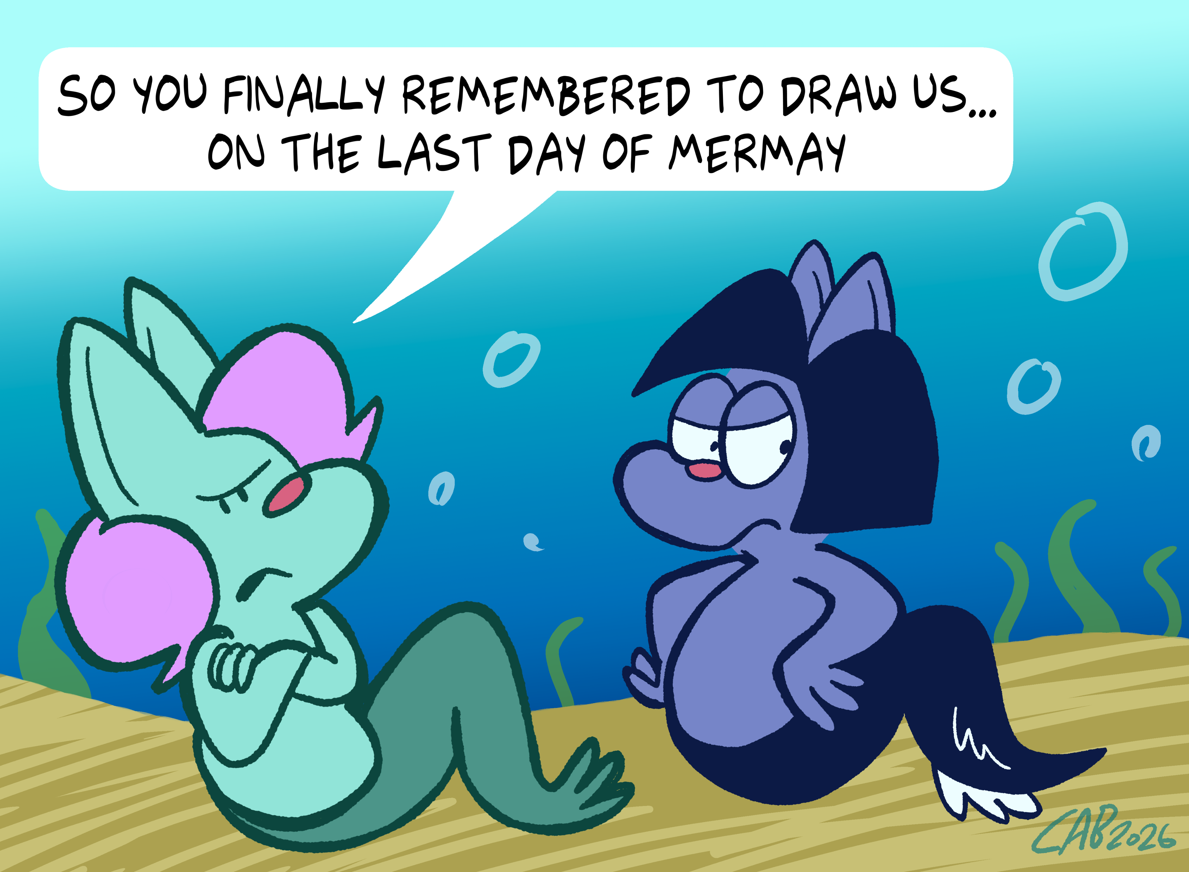 Last Minute Mermay Drawing by @bakertoons – Sheezy.Art